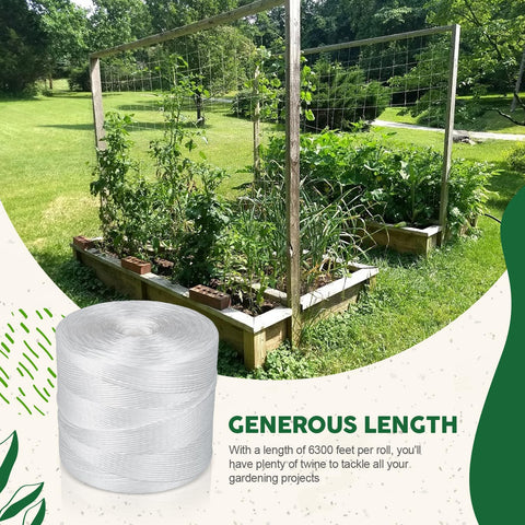 Parkway Distributors Tomato Twine 6300ft | Heavy-Duty White Polypropyl ...